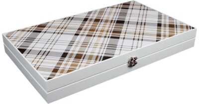 Gorgeous Diagonal Plaid Leather Modern Backgammon set | eBay