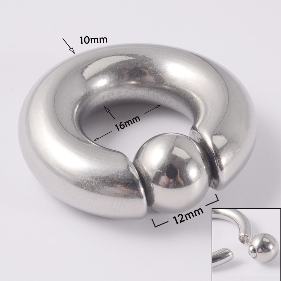 4PC Easy Fit Large Gauge BCR 3-12mm Heavy CBR Ball Closure Ring PA ...