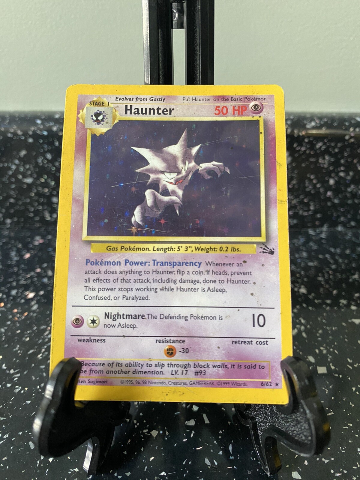 Haunter 6/62 Fossil Set Rare Holo Pokemon Card WOTC 1999 Vintage | eBay UK