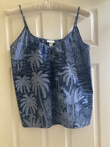 H&M Desmond & Dempsey Cami Top Blue Cotton Jungle Palm Tree Size Lrg ...