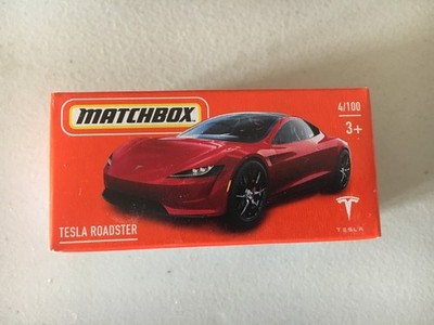 2021 Matchbox Power Grabs #4 Tesla Roadster MATTE BURGUNDY RED ...