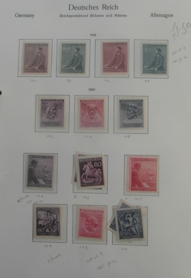 GERMANY 3rd Reich - BOHEMIA & MORAVIA 1939-1944 Accumulation MINT ...