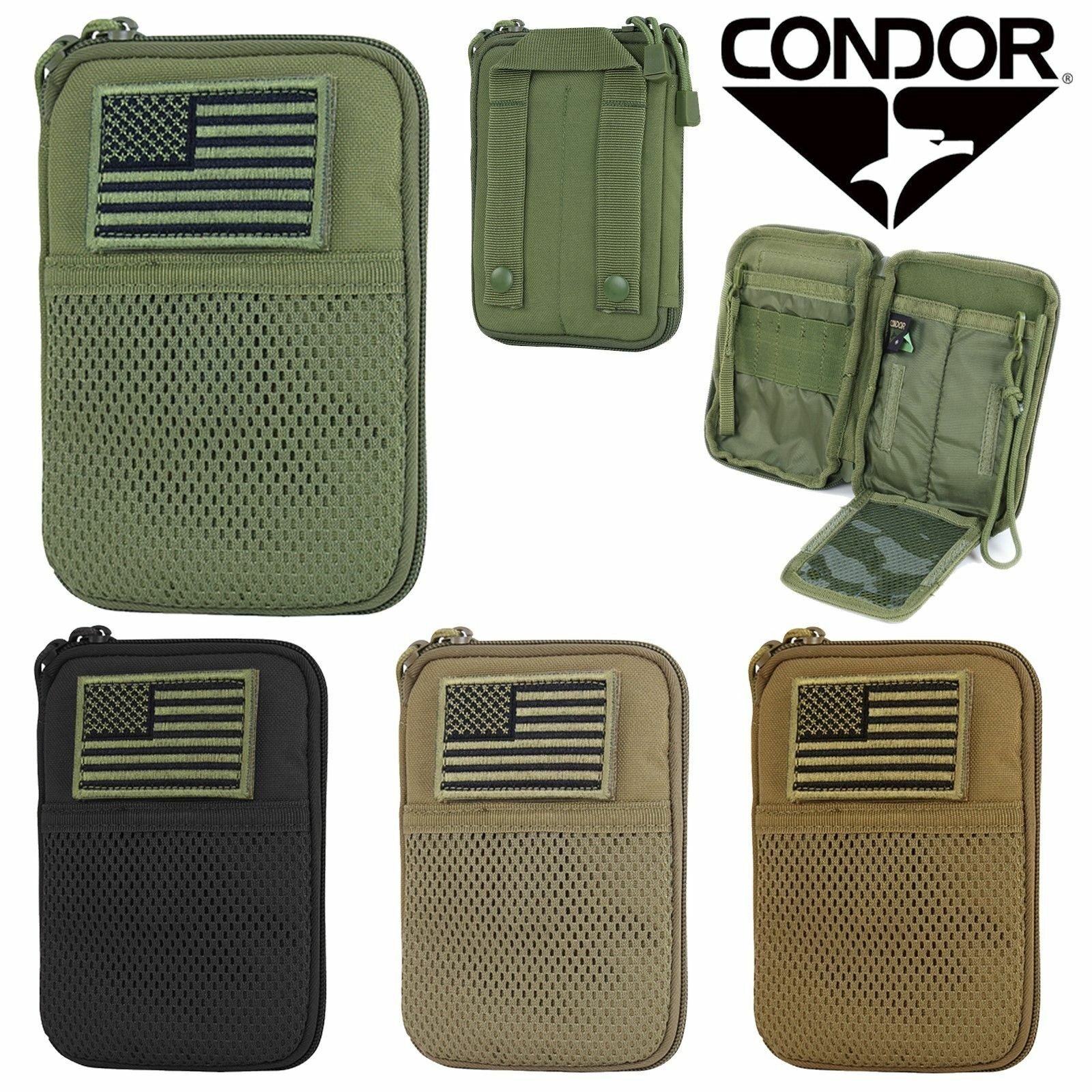 Condor MA16 Tactical MOLLE Passport ID/Phone Wallet Pocket Pouch w/ USA ...