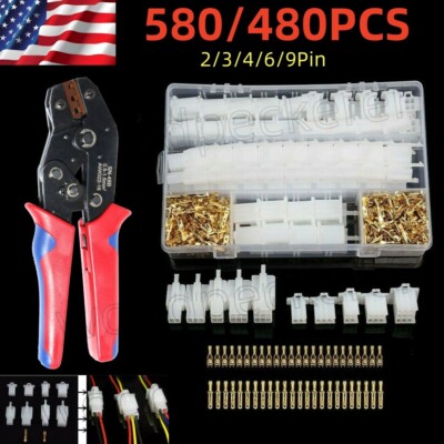 580pcs Motorcycle Car Electrical Wire Connector Terminal 2.8mm 2/3/4/6 ...