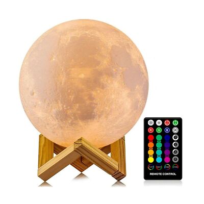 Moon Lamp LOGROTATE 16 Colors LED Night Light 3D Printing Moon Light ...