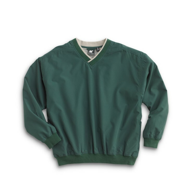White Bear Microfiber Windshirt Pullover Long Sleeve V-Neck Golf Wind ...