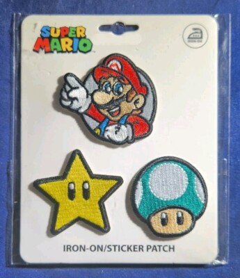 SUPER MARIO IRON-ON STICKER PATCHES NEW NINTENDO | eBay