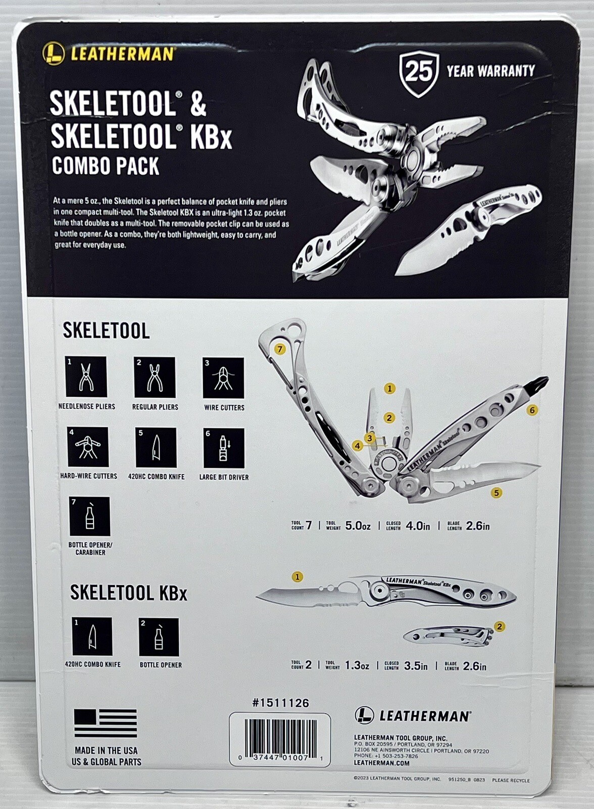 LeatherMan Skeletool & Skeletool KBx Knife Combo Pack NIP GREAT GIFT ...