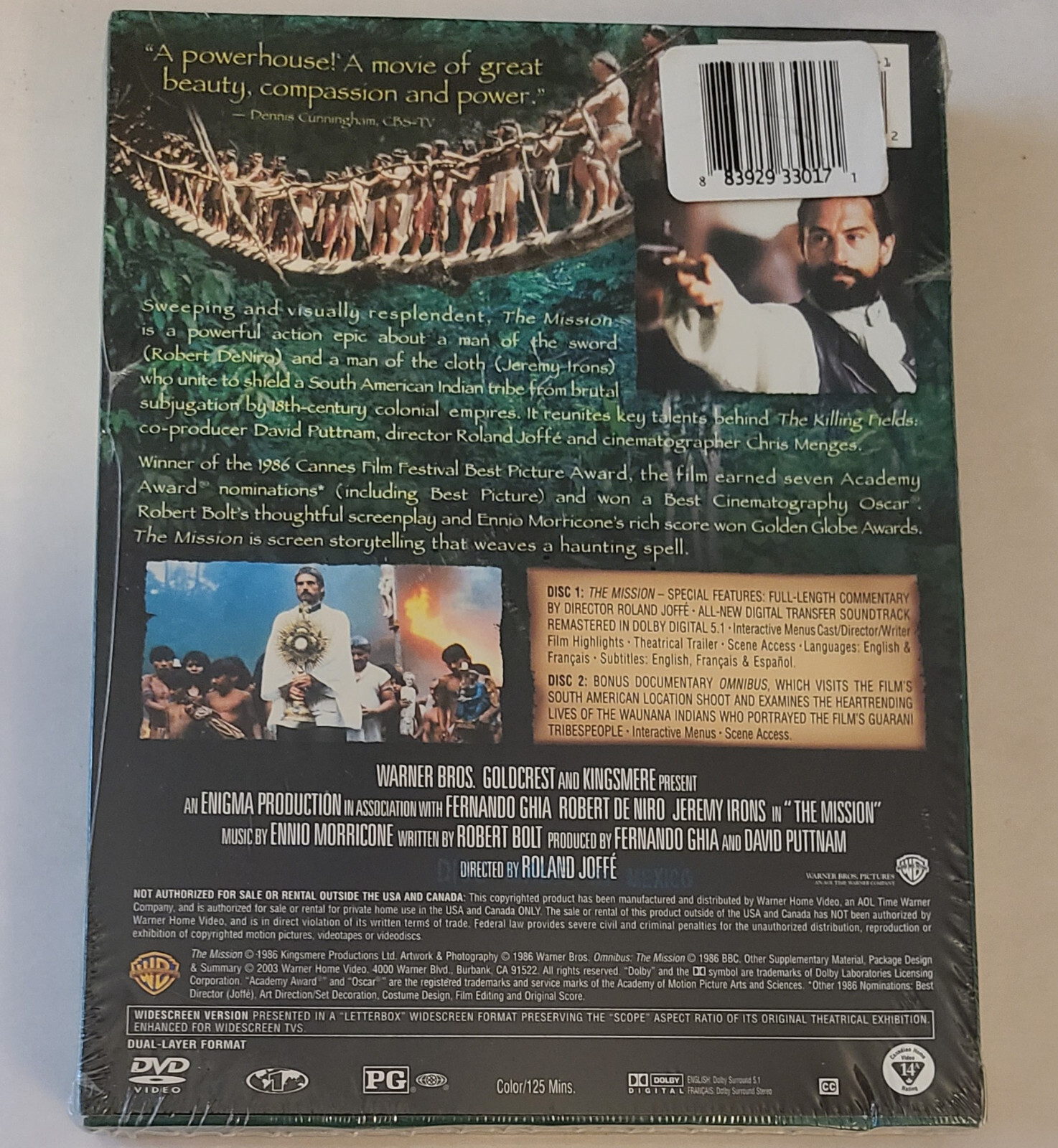 The Mission DVD 2003 2-Disc Set Special Edition Widescreen A Sweeping ...