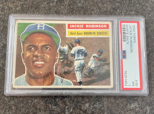 Jackie Robinson 1956 topps psa 1 Great centering! Clean slab Legend ...