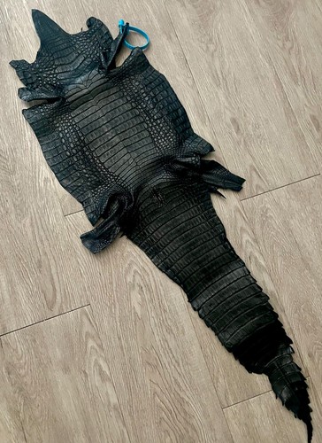 GENUINE BLACK CAIMAN SKIN HIDE BELLY 30cm 39" LONG TANNED IN SPAIN | eBay