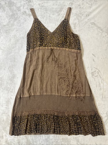 Raya Sun XL Boho Patchwork Dress Animal Print Embroidered Flowy ...