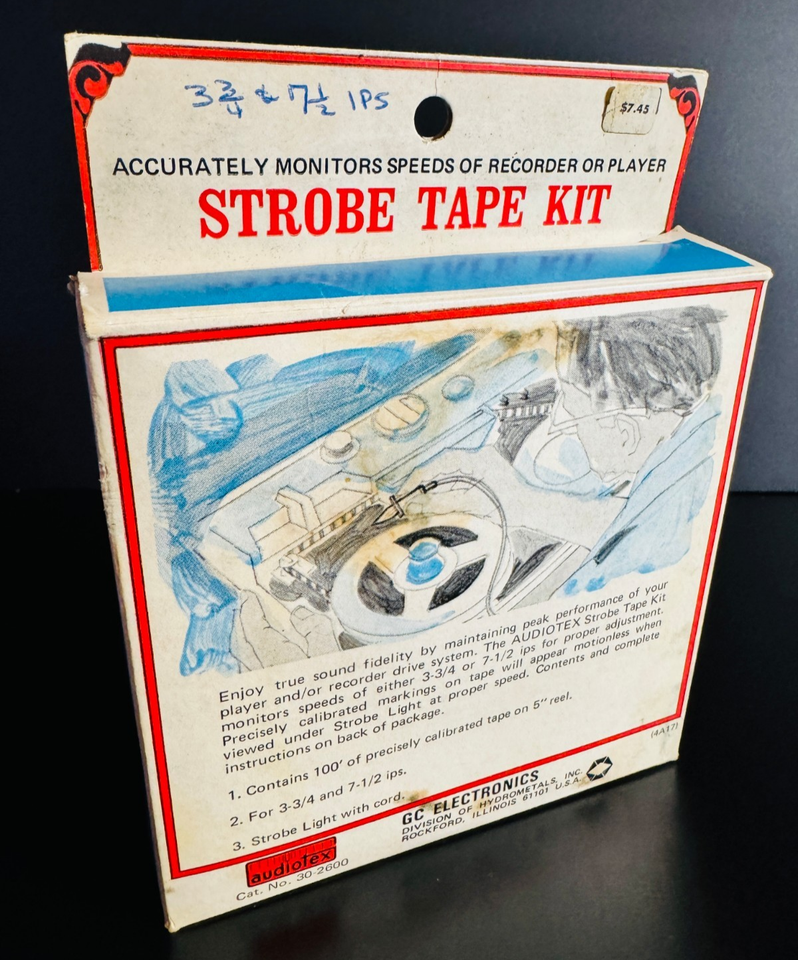 VINTAGE AUDIOTEX STROBE REEL TAPE KIT - Player/Recorder Speed Adjust ...
