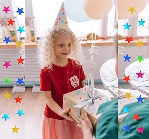 1620 Pack 9 Colors Small Foil Star Stickers for Kids Reward Home School ...