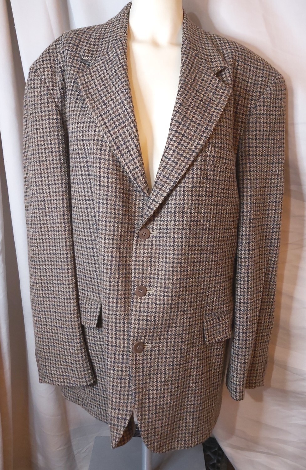 Haggar City Casuals Lined Black & Brown Houndstooth Sport Coat Jacket ...