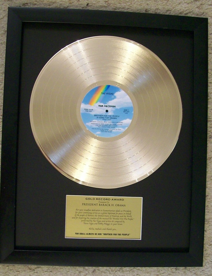 Pesonalized Gold LP Album Record Music Award+ Custom Plaque CD Display ...