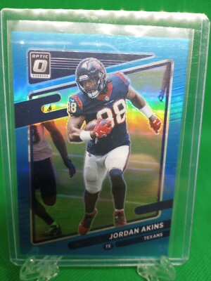Jordan Akins Panini Donruss Optic 2021 103 Aqua Teal Blue /299 | eBay