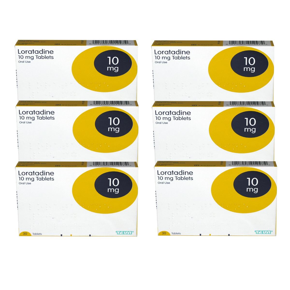 LORATADINE 10MG HAYFEVER & ALLERGY 30,90,120,300,360 TABS 1- 12 X 30 UK ...