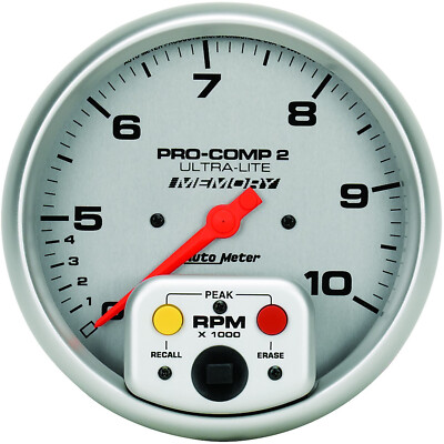 Auto Meter Gauge Ultra-Lite Tachometer 5 in. 0-10K RPM In-Dash Dual ...
