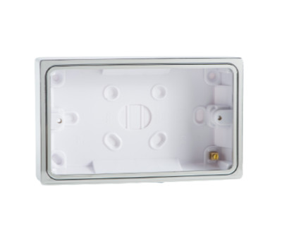 Chrome Double Back Box 2 Gang Surface Mounted Socket - Varilight ...