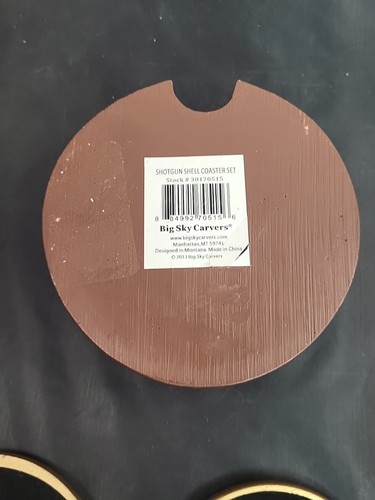 BIG SKY CARVERS 12 GAUGE SHOTGUN SHELL COASTER SET OF 4 COASTERS & 1 ...