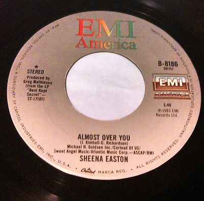 Sheena Easton - Almost Over You / I Don't Need Your Word 45 RPM EMI ...