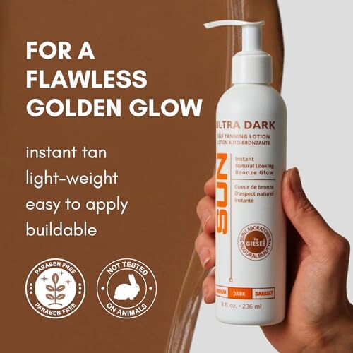 Ultra Dark Sunless Tanning Lotion 8 oz - Premium Tanning Lotion for ...