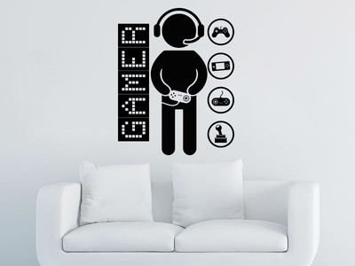 Gamer Wall Decals Game Controllers Gaming Video Game Boy Room Gift ...