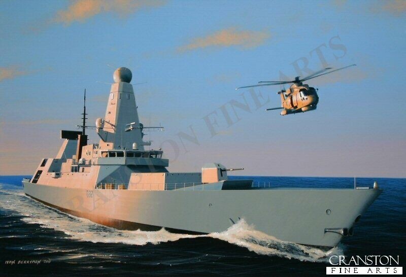 Type 45 AAW destroyer Naval Art Print HMS Daring Royal Navy Ltd edition ...