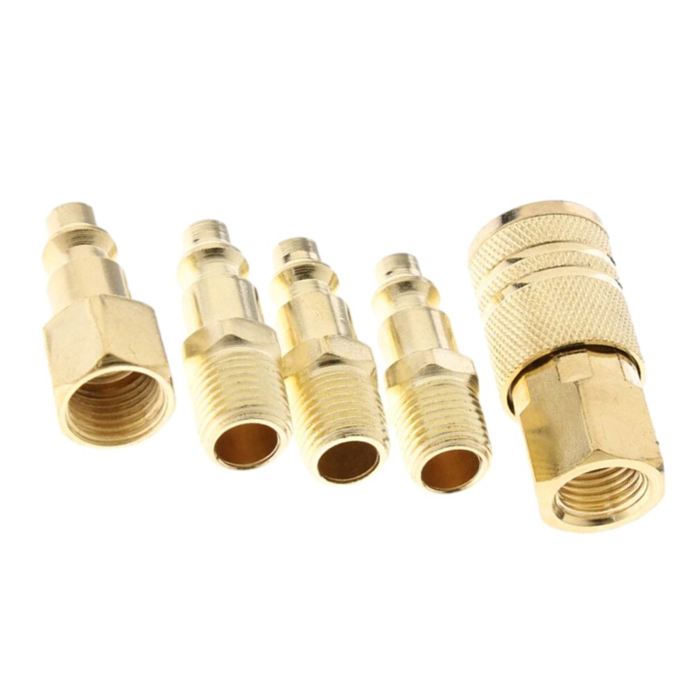 Quick Coupler Set Air Compressors 5PCS Brass 1/4" NPT 1/4" NPT Female ...