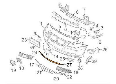 BMW NEW GENUINE 5 SERIES E60 E61 FRONT BUMPER LOWER CHIN SPOILER ...