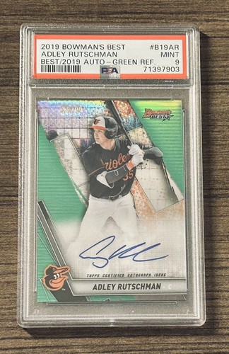 2019 Bowman's Best Adley Rutschman RC On-Card Auto - GREEN REFRACTOR ...