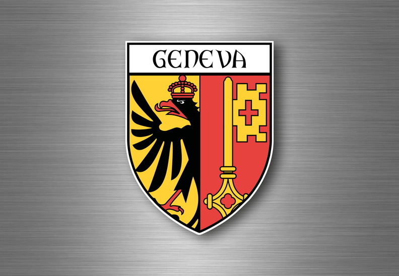 Sticker decal souvenir car coat of arms shield city flag switzerland ...