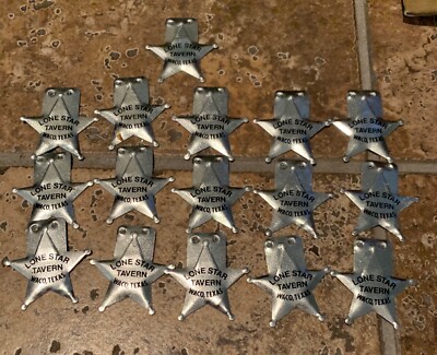 Lot 16 RARE VTG Lone Star Tavern Lapel BADGE PINS SILVER TONE METAL ...