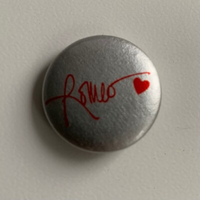 Vintage 1980's ROMEO red heart Silver PIN PinBack Button Badge 1.in NG ...