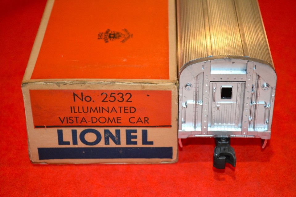 ORIGINAL LIONEL 2532 VISTA DOME CAR IN OB - FLAT CHANNEL - POSTWAR - NO ...