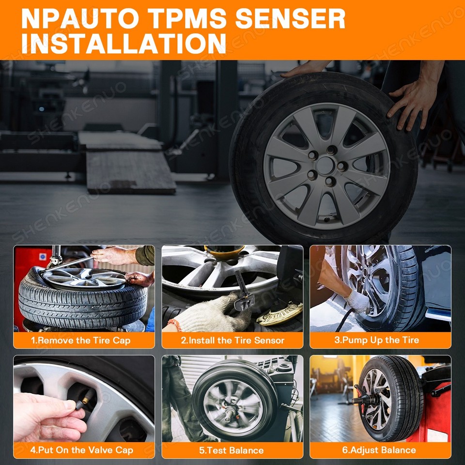 4Pcs TPMS JX7Z-1A189-C Tire Pressure Sensor for Ford Escape Explorer ...