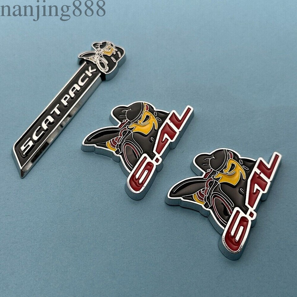3X Fender & Rear Zinc Alloy 6.4L Super SCAT PACK Bee Emblem For ...