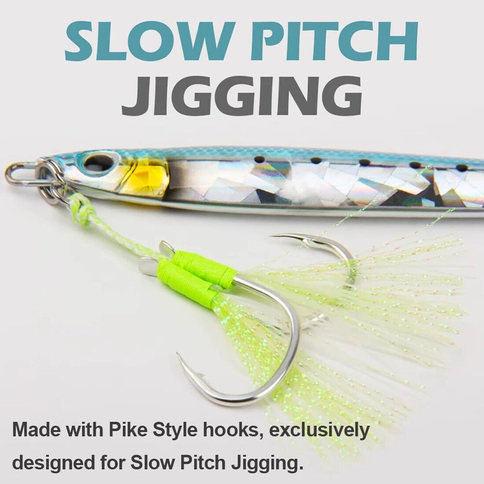 Jigging Hooks Saltwater Assist Hooks SLOW PITCH Sea Fishing Hooks Big ...