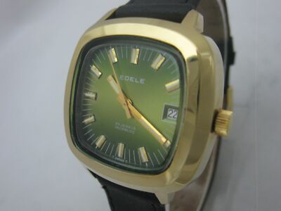 NOS NEW SWISS VINTAGE MECHANICAL HAND WINDING EDELE MENS ANALOG WATCH ...