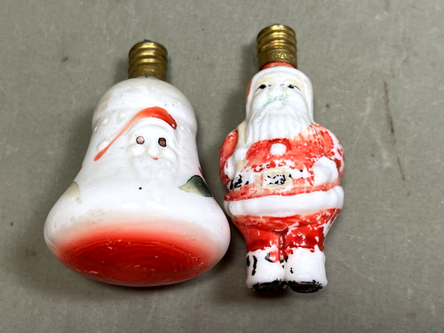 2 Vintage Christmas Decorative Hand-Painted Figure Light Bulbs Japan | eBay