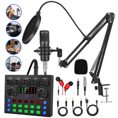 Podcast Equipment Bundle Home Studio Recording Kit Mixer Condenser ...