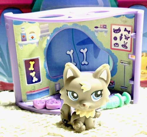 LITTLEST PET SHOP LPS AUTHENTIC GREY ARTIC FOX WOLF CAT #1411 ...
