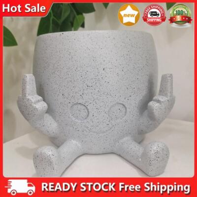 Middle Finger Flower Plant Pot Cute Decorative Figurine Pot Mini for ...
