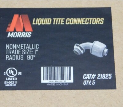 (10) Morris 21825, 1" 90 PVC Liquid Tite Tight Fitting Flex Elbow ...