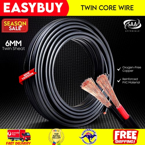 2 CORE 6MM TWIN Extension WIRE CABLE x 10M METRE BATTERY CARAVAN ...