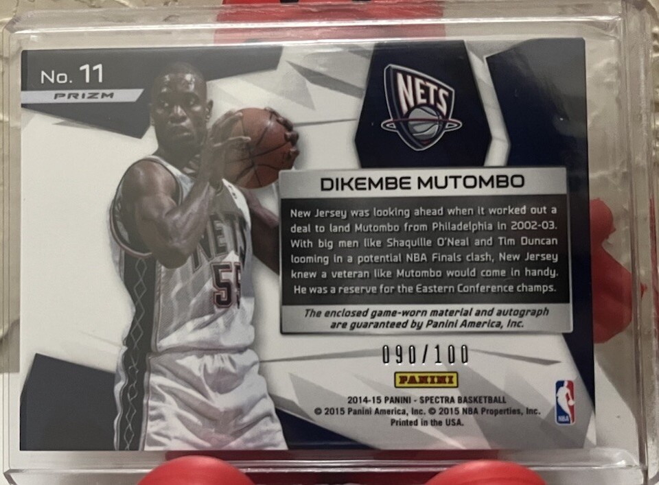 Dikembe Mutombo Patch Auto Spectra, 90/100 , 2015 HOF, 6 Time All-Defensive Team | eBay