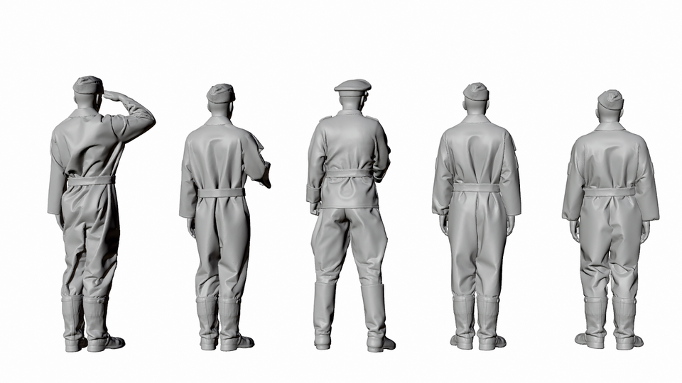 WWII Luftwaffe - Bomber Crew - Field Caps - 5 Figure Set | eBay