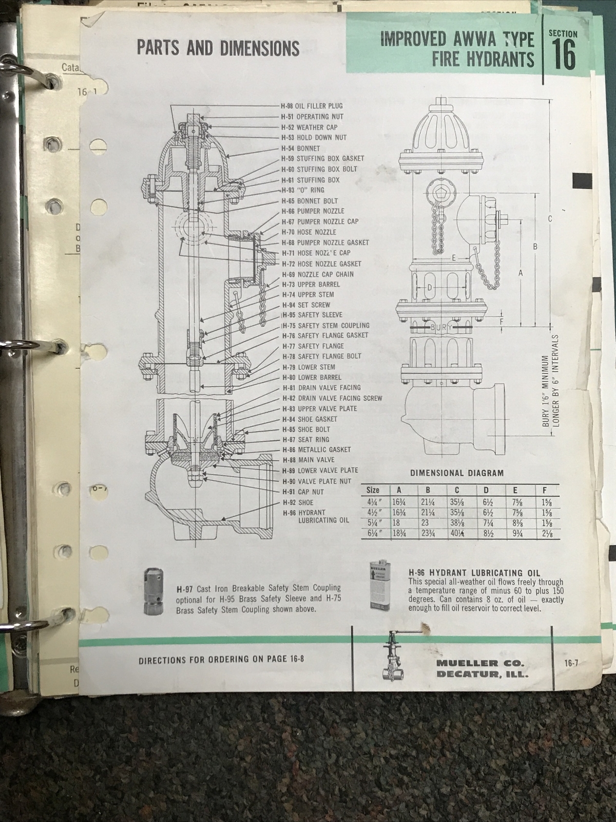 MUELLER IMPROVED FIRE HYDRANT UPPER STEM 1970s refurb OEM w/coupling | eBay
