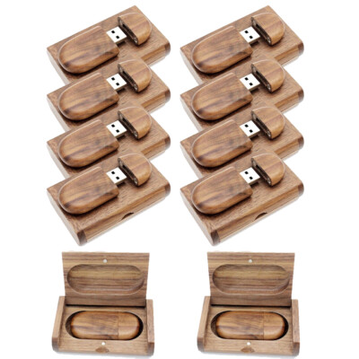 Lot 10PCS 1/2/4/8GB Walnut Wooden USB2.0 Flash Drive Memory Stick wood ...